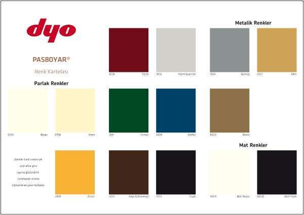 Dyo Boya Renk Kataloğu 2022 - DEKORCENNETİ.COM